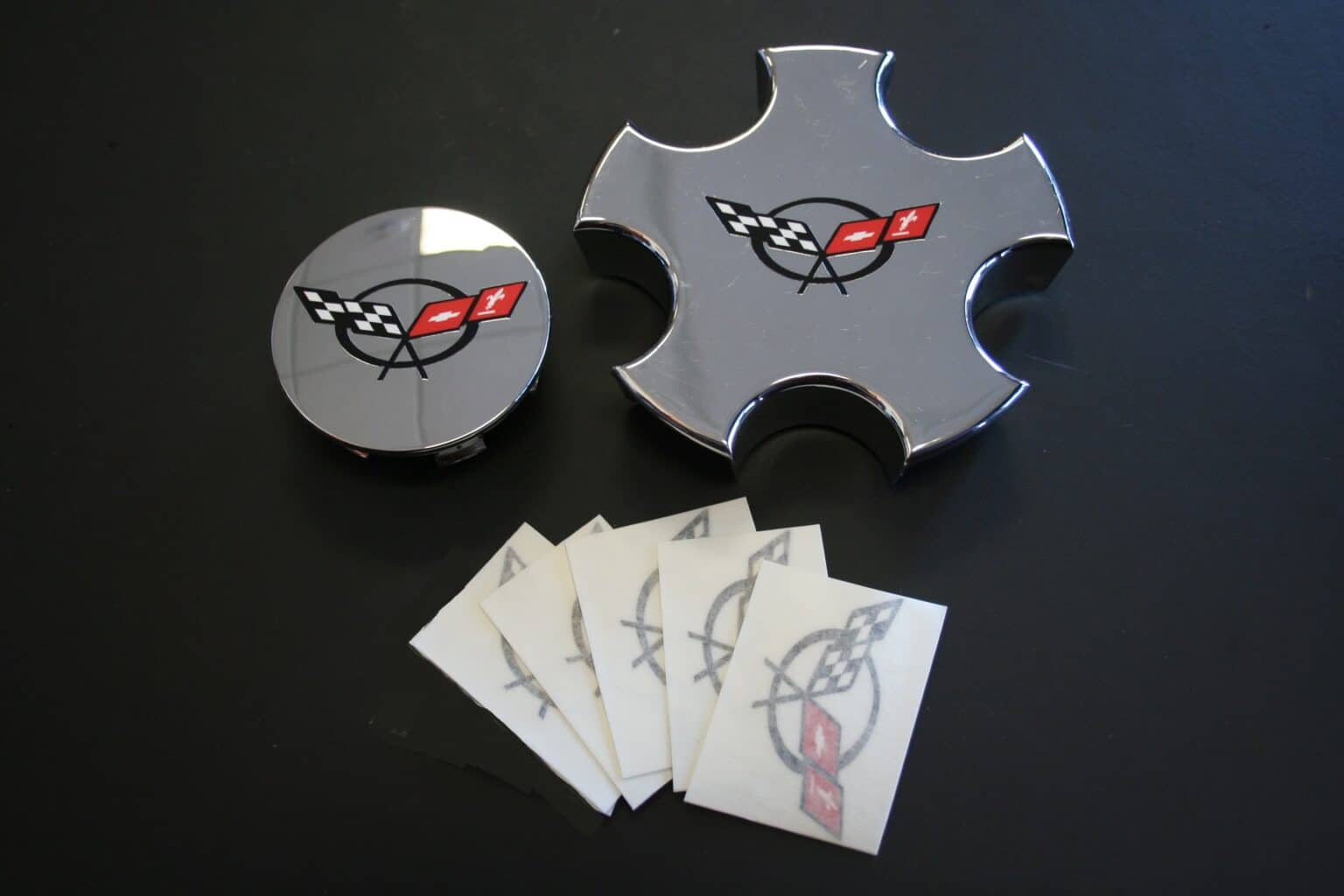 C5 Corvette Crossed Flag Logo Decals