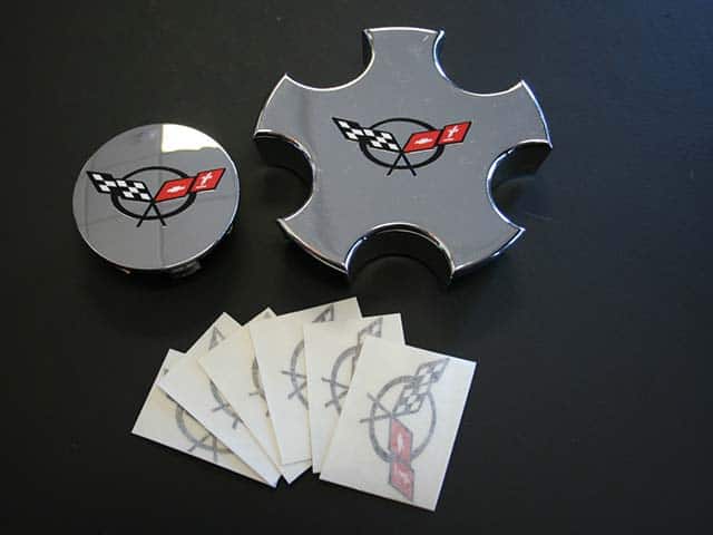 C5 Corvette Crossed Flag Logo Decals