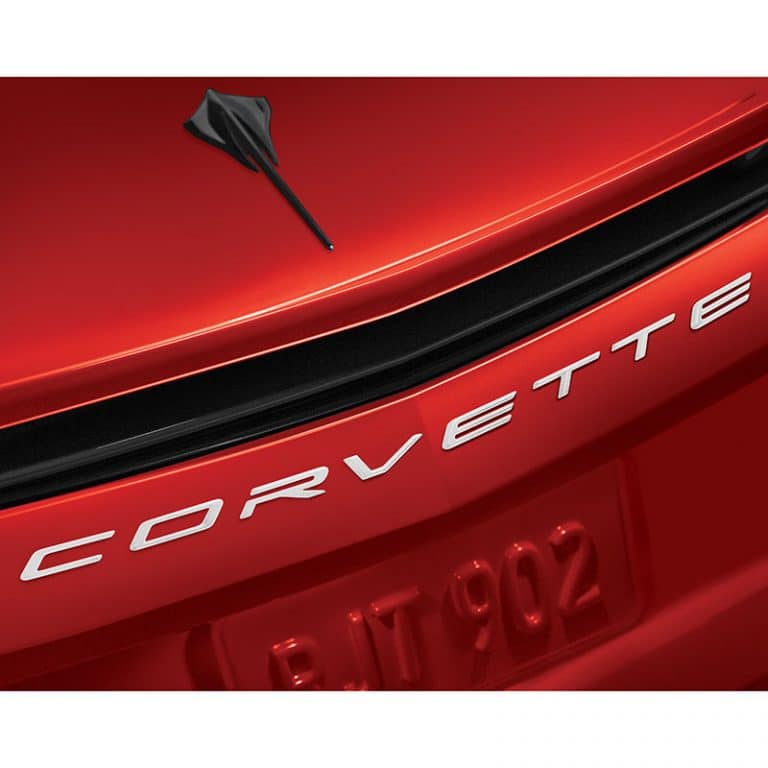 GM C8 Corvette Stingray Rear Emblem - Corvette Script - Corvette Garage