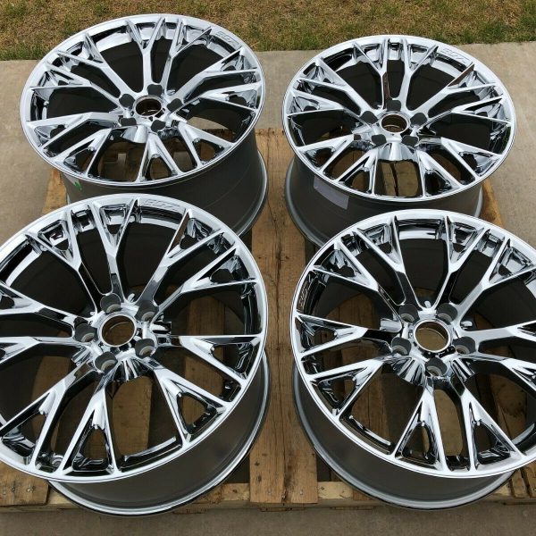 GM OEM C7 ZR1 Chrome Corvette Wheel Set